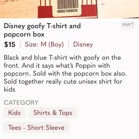 Shirts & Tops | Disney Goofy Tshirt And Popcorn Box | Poshmark
